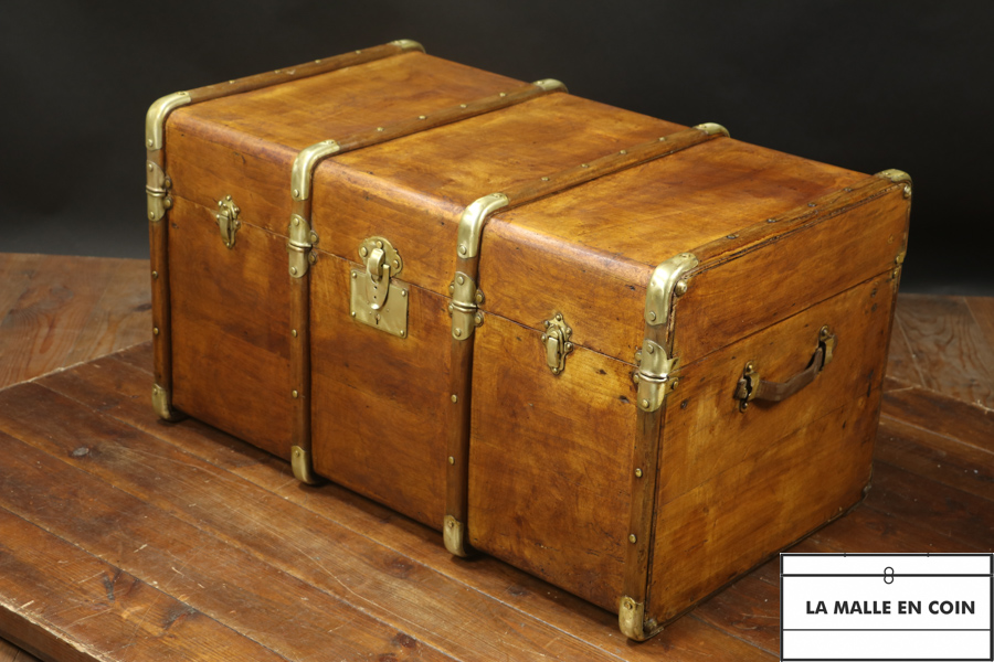 Wooden curved steamer trunk