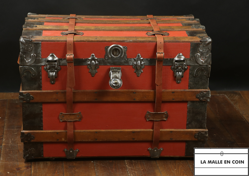 Red American steamer trunk