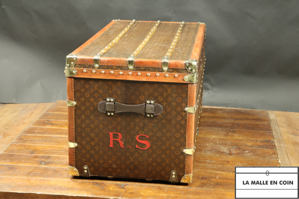 Louis Vuitton mail trunk, with its stenciled monogrammed canvas